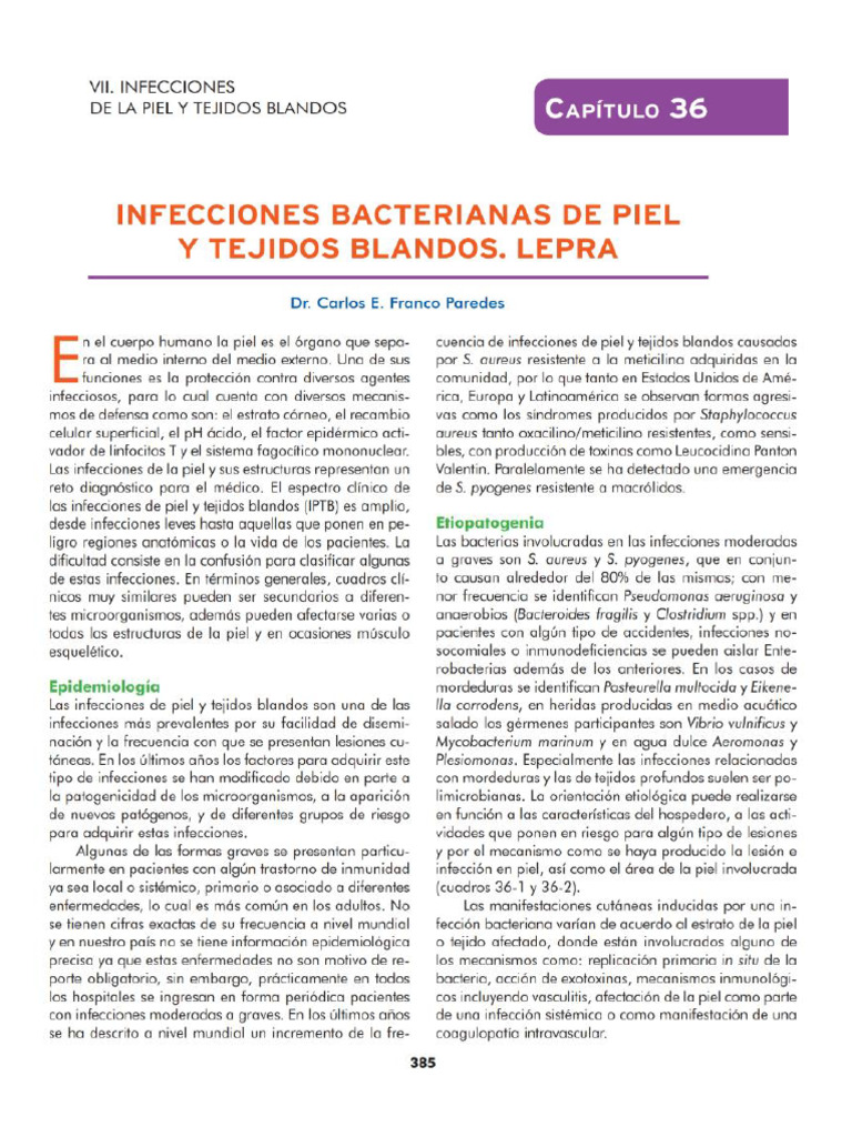 Infecc Bacterianas de Piel y Tejidos Blandos | PDF