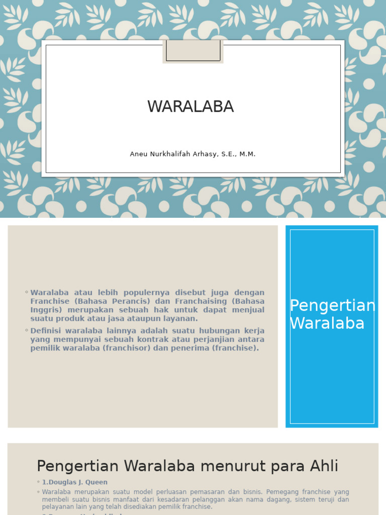 Kewirausahaan Waralaba Dan Pemasaran Langsung | PDF