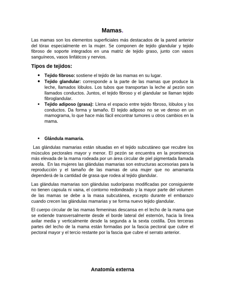Anatomía y Función de las Mamas | PDF | Pecho | Ciclo menstrual