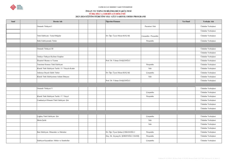 TDE LISANS - DERS - PROGRAMI - 2023 2024 - (1) - (5) 2023 11 02 02 49 37pm | PDF
