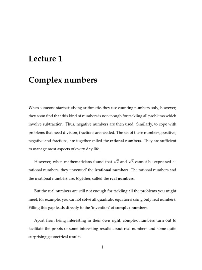 Plex Numbers | PDF