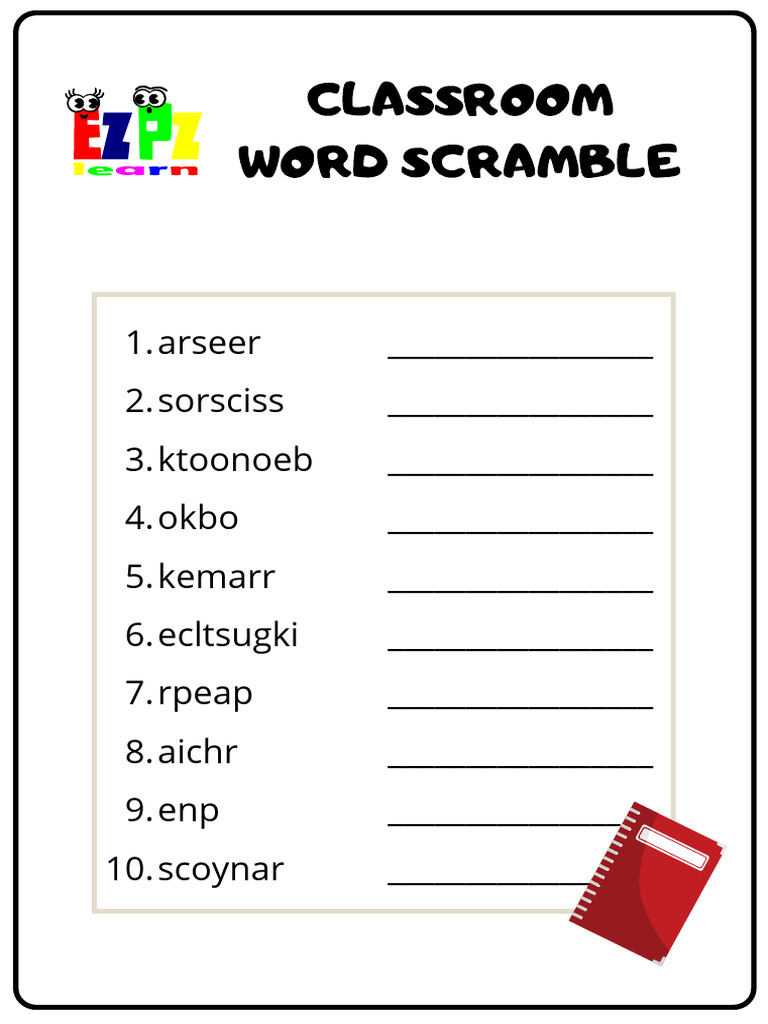 Classroom Word Scramble Simple | PDF