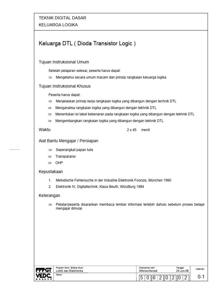 DTL Dioda Transistor Logik | PDF