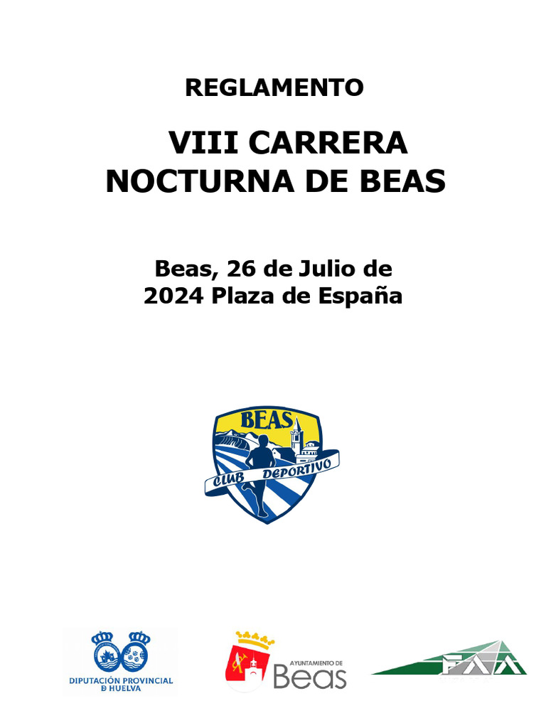 Reglamento Carrera Beas 2024 | PDF