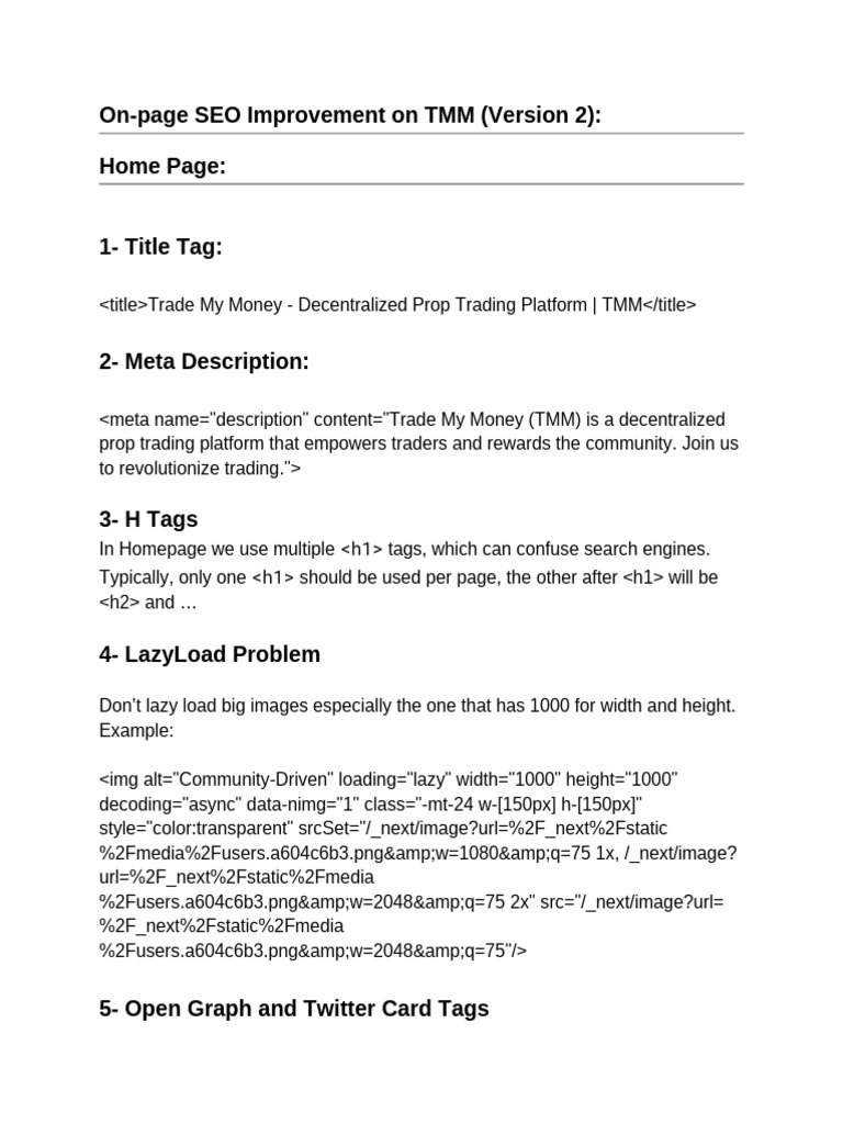 TMM-SEO (Version2) - Onpage | PDF