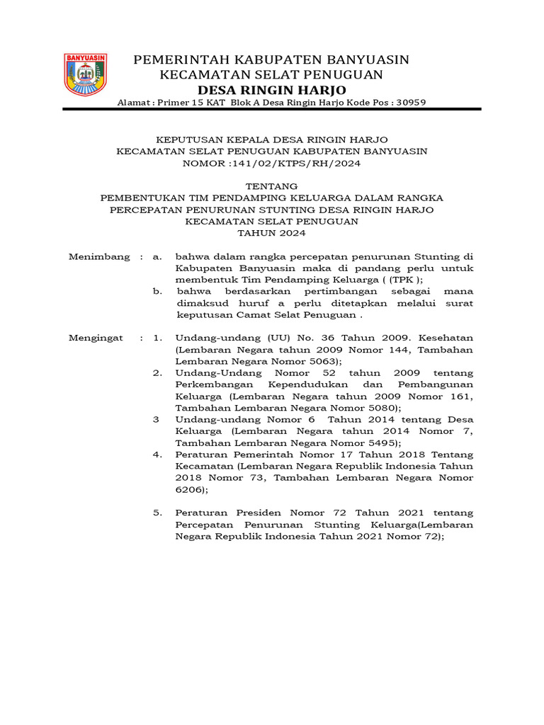 SK TPK Posyandu | PDF