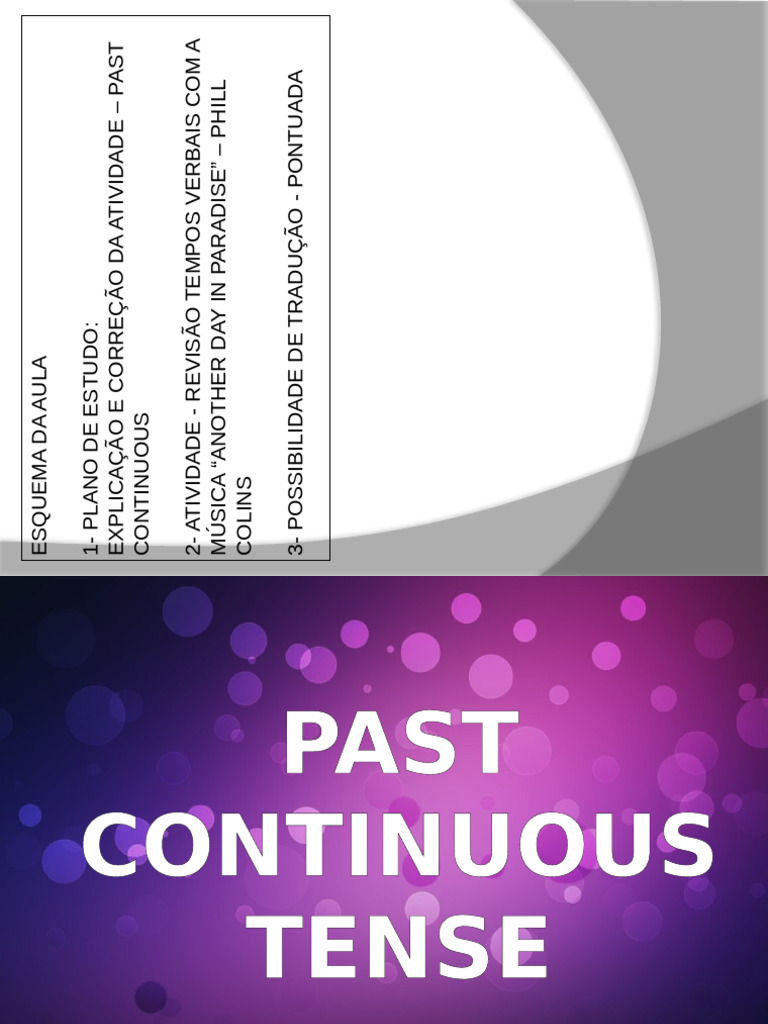 Alt 41 - Past Continuous + Esquema Da Aula | PDF