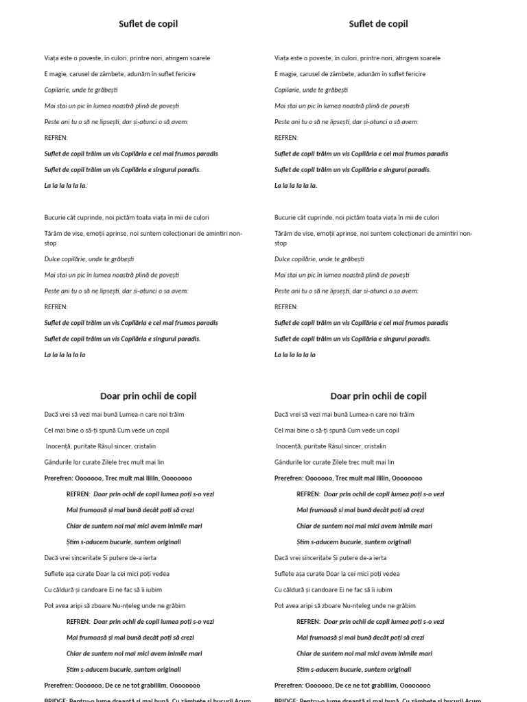 Suflet de Copil | PDF