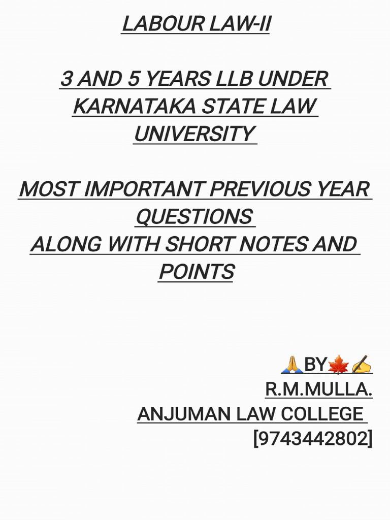 Labour Law-Ii - 240323 - 200635 | PDF
