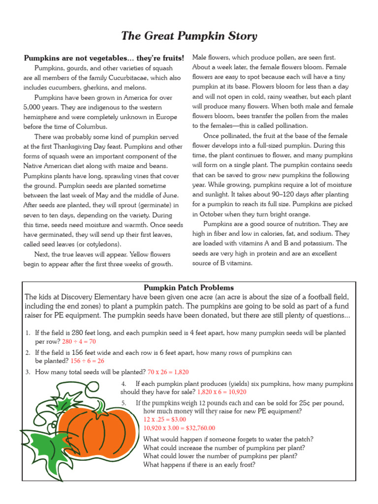 The_Great_Pumpkin_Story_Answer_Key | PDF