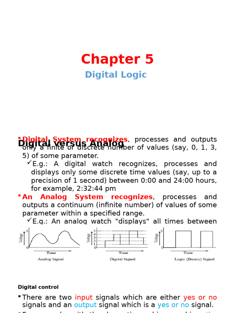 CH 5 Digital Logic (Autosaved) | PDF