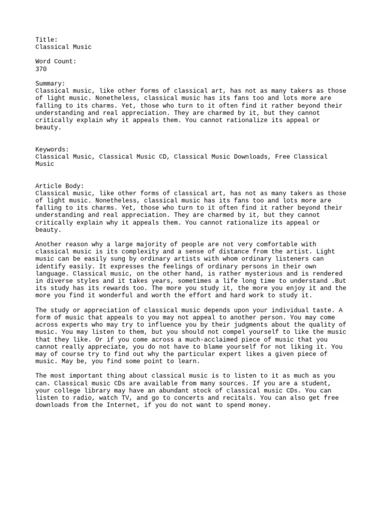 Classical Music | PDF