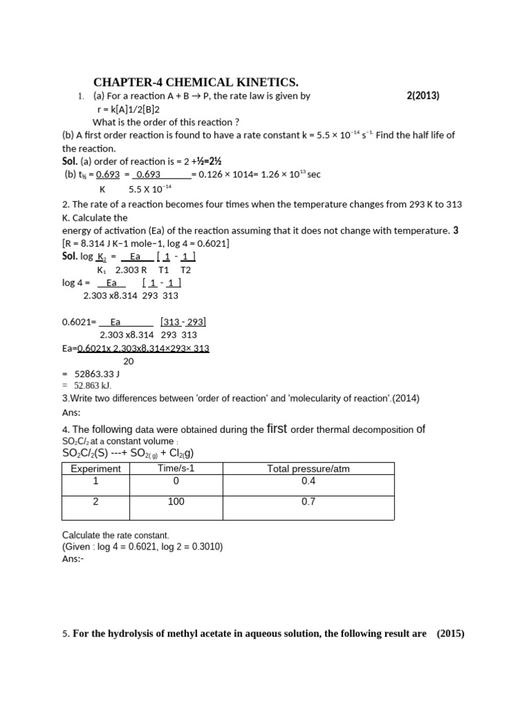 unit-4CHEMICAL KINETICS | PDF