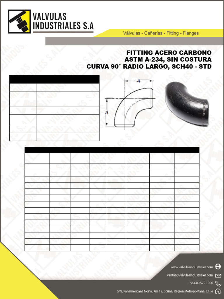 Fitting A234 Curva 90 RL SCH40 STD Full | PDF