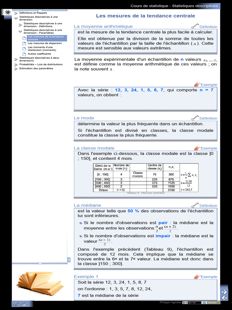 Cours de Statistique - Statistiques Descriptives - Les Mesures de La ...