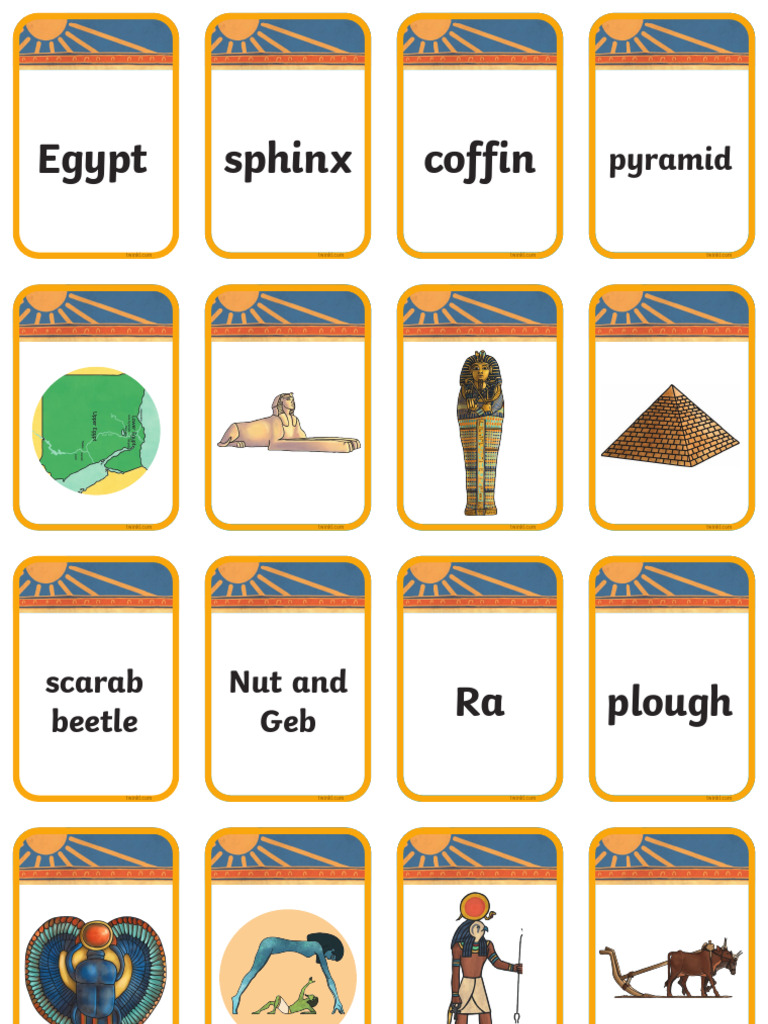 t2 H 4647 Ancient Egypt Matching Flashcards - Ver - 2 | PDF