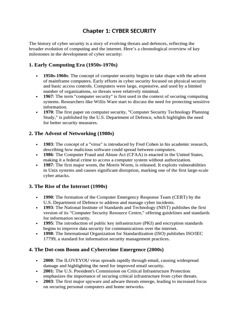Chapter 1 Notes TYBBA Cyber Security | PDF