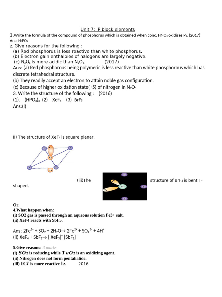 unit-7 p block element | PDF