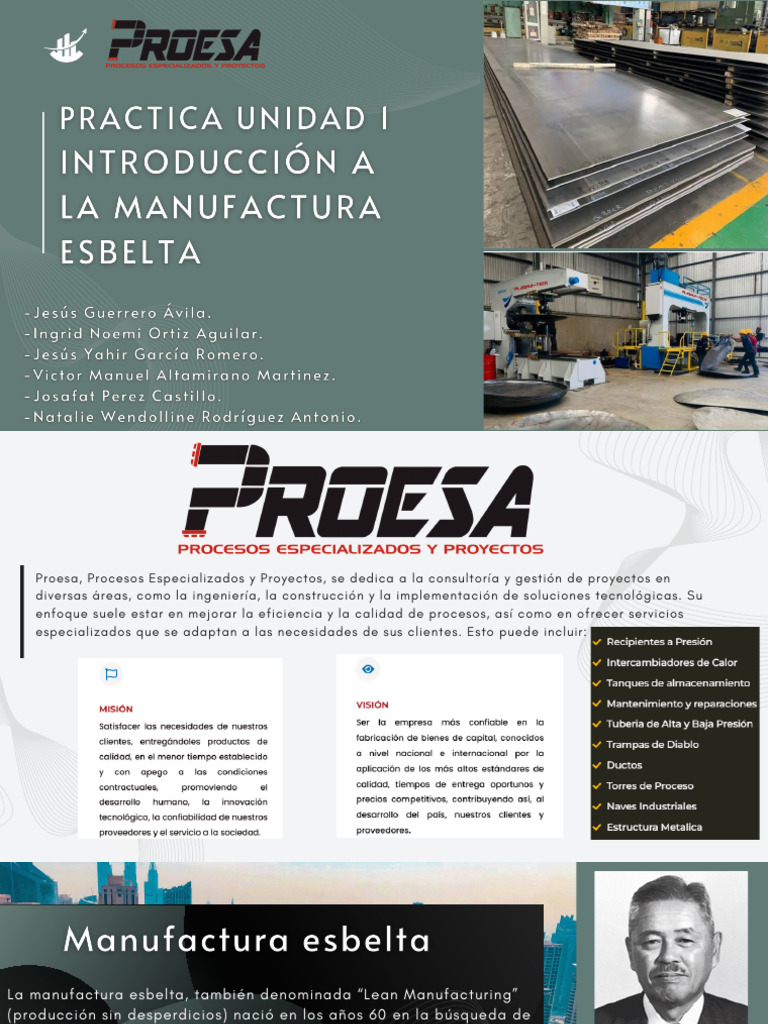 Presentación Práctica 1 Manufactura Esbelta | PDF