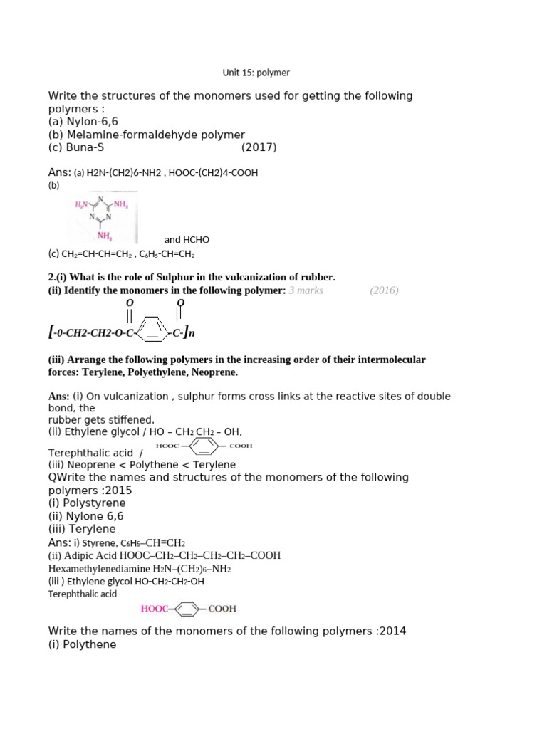 Unit-15 Polymer | PDF