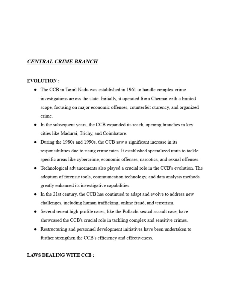 Central Crime Branch | PDF