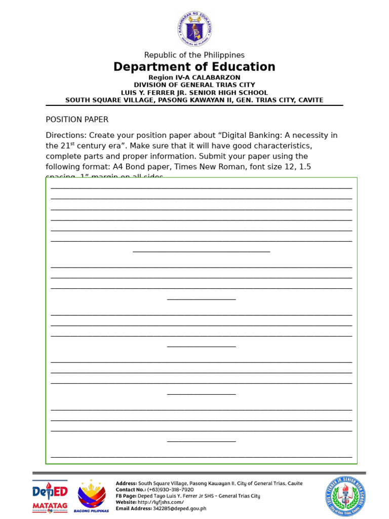 Position Paper Task | PDF