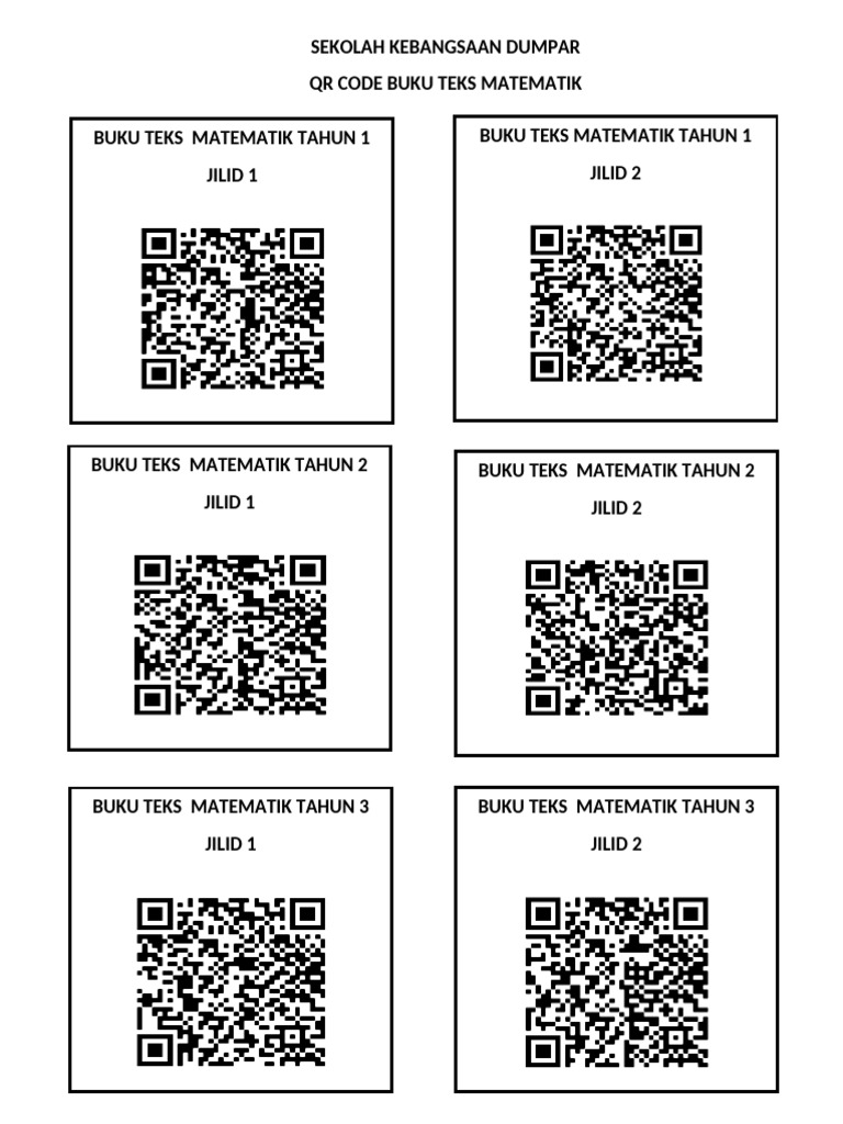 Qr Code Buku Teks Matematik | PDF