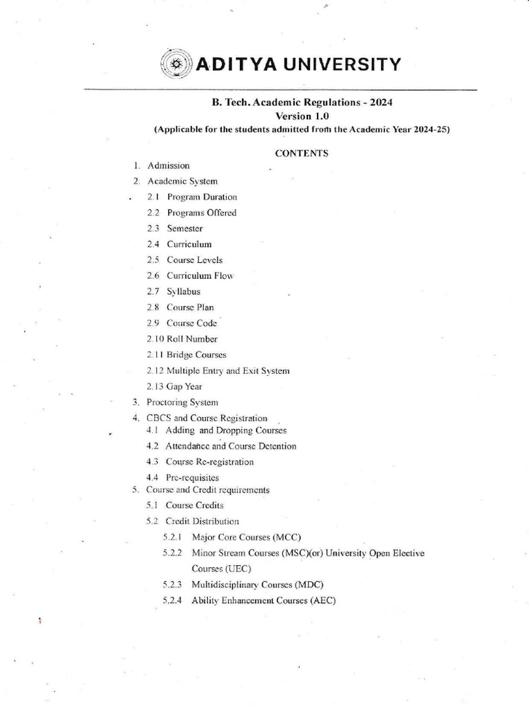 B.tech Regulations 2024_repaired | PDF