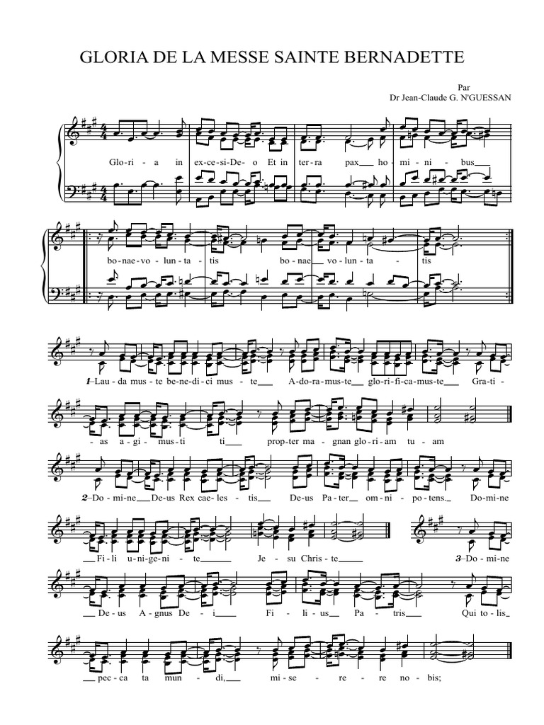 Gloria Sainte Bernadette | PDF