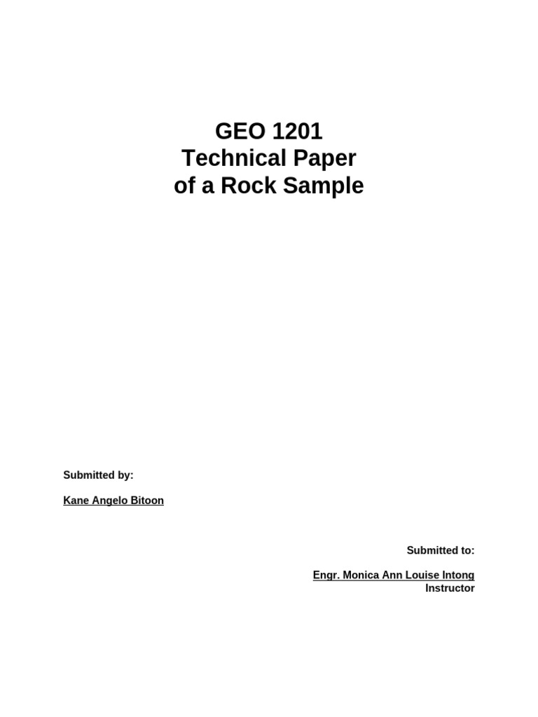 GEO 1201 - Technical Paper | PDF