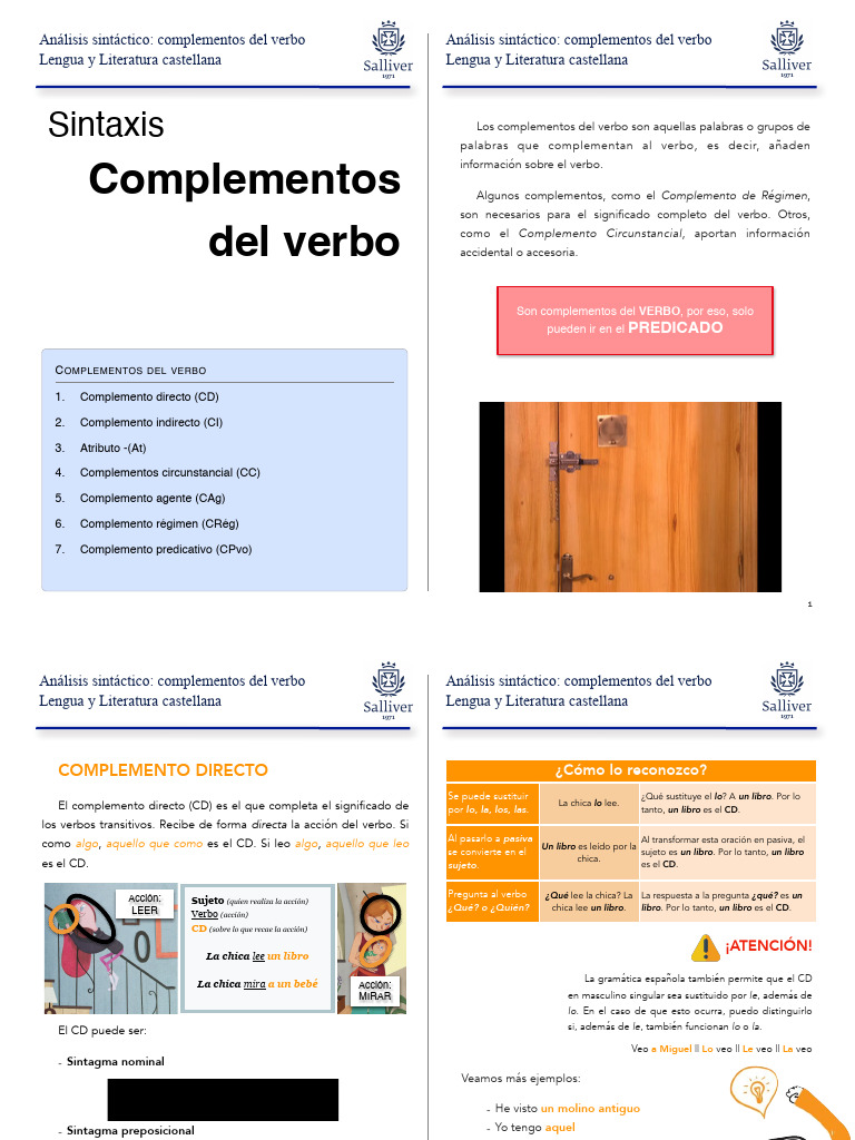 Complementos Del Verbo | PDF