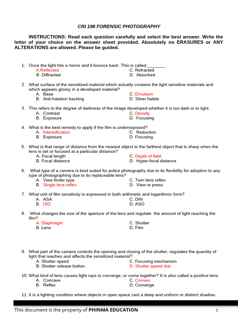 Cri 198 Forensic Photography | PDF | Camera | Digital Camera