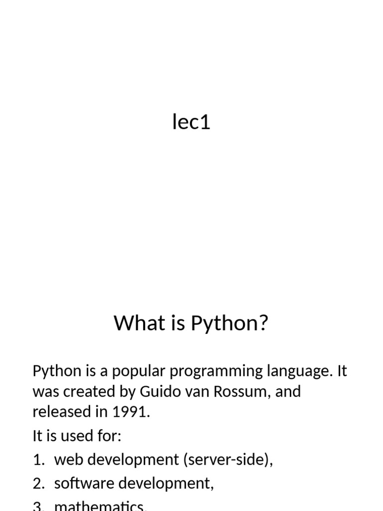 Lec1 Python | PDF