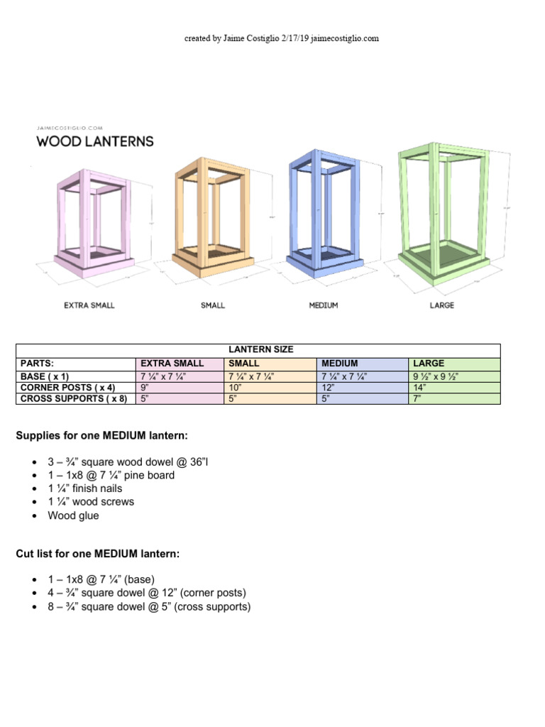Wood Lanterns Plans | PDF