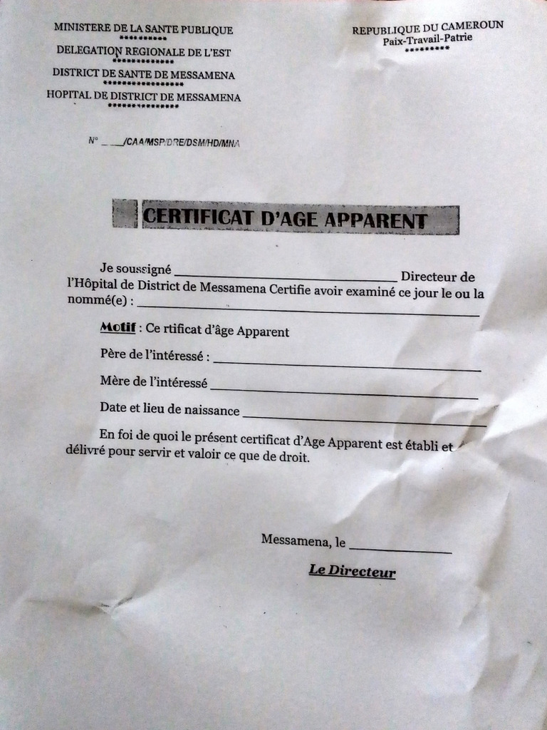 Certificat D'age Apparent | PDF