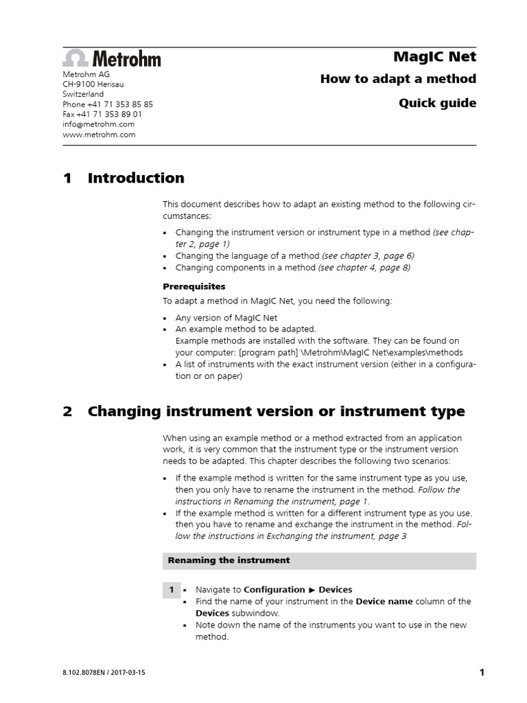 EX-144 Quick Guide For MagIC Net Method | PDF