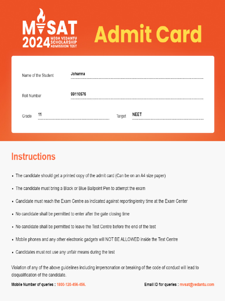 Admitcard | PDF