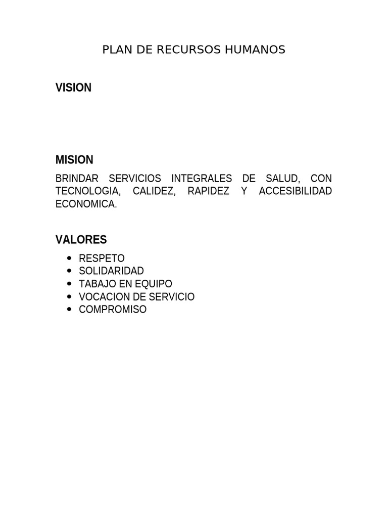 Plan de Recursos Humanos | PDF