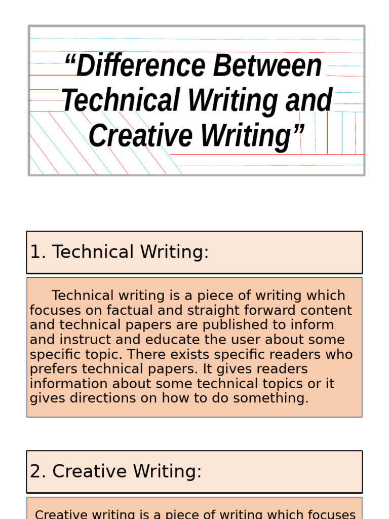 Difference Between Technical Writing and Creative Writing | PDF