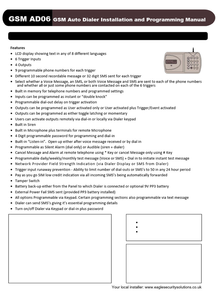 Ad06 GSM Auto Dialler | PDF