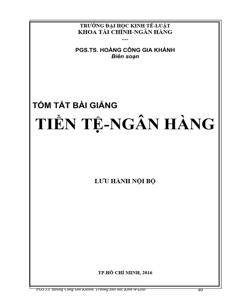 Tom Tat Bai Giang TTNH 2016 - Chuyen | PDF