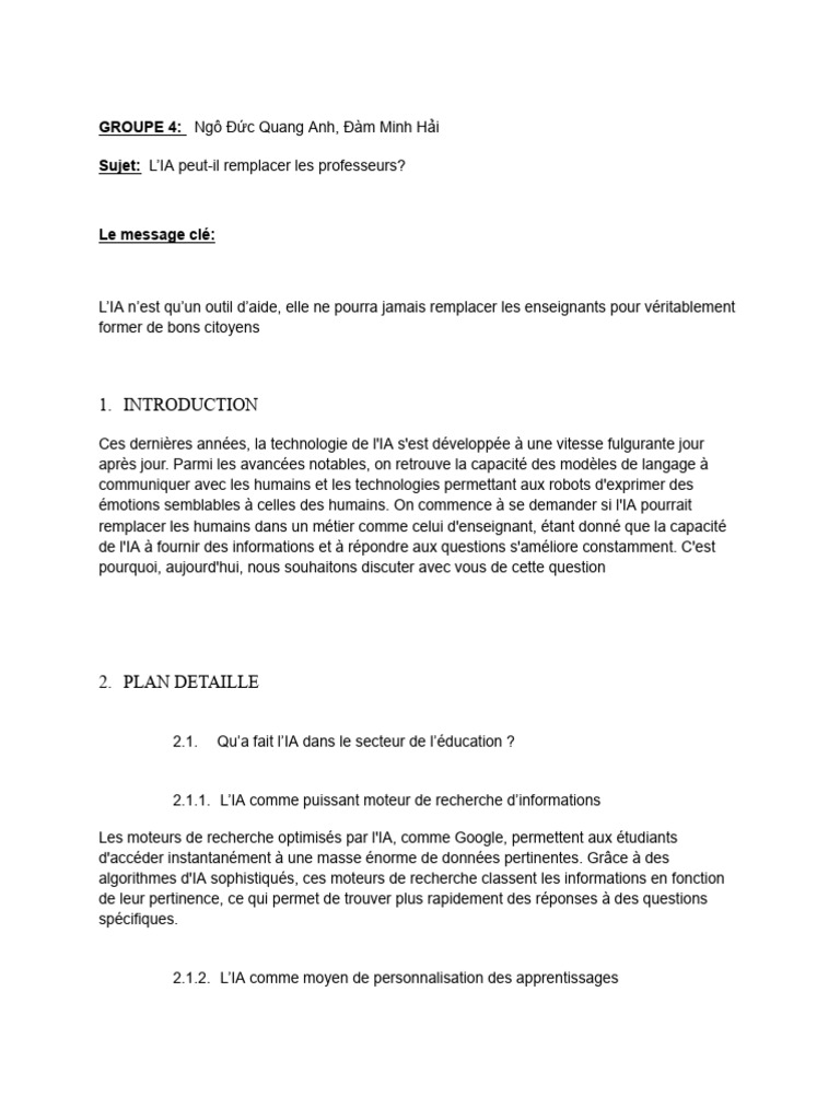 Plan Detaille Groupe 4 | PDF