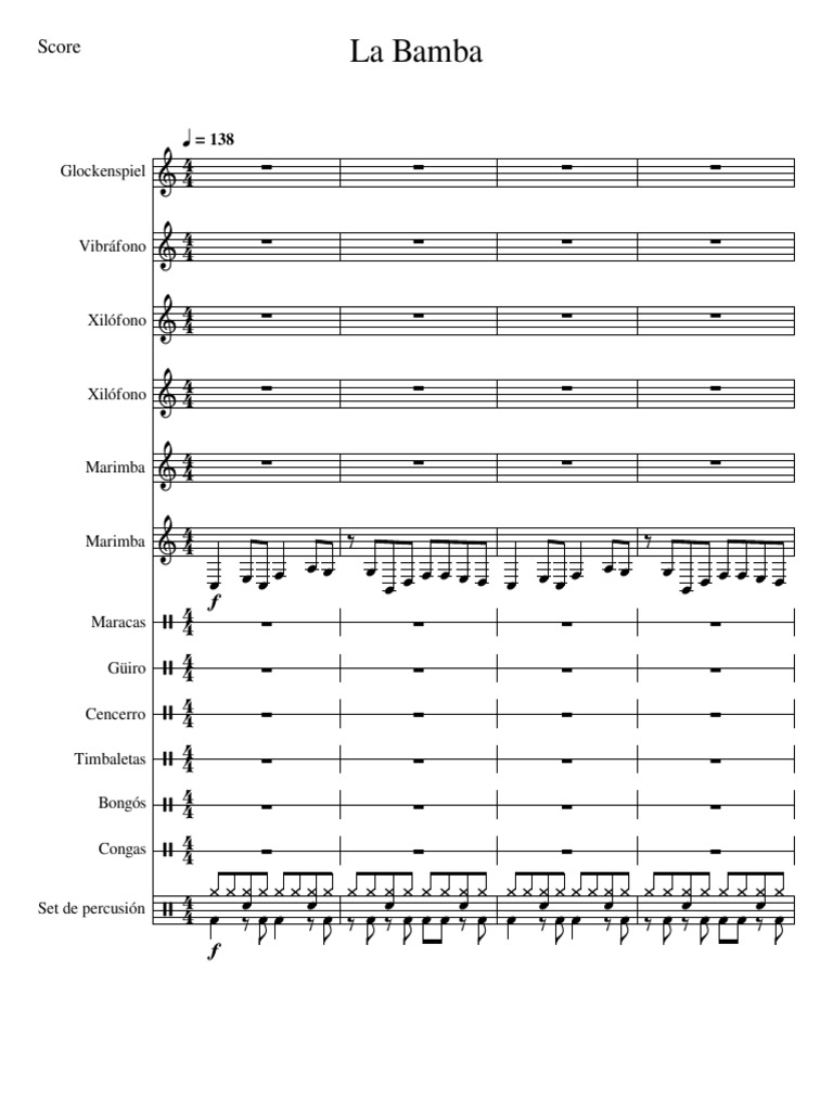La Bamba Percussion Ensemble | PDF | Percussion Instruments | Musical ...