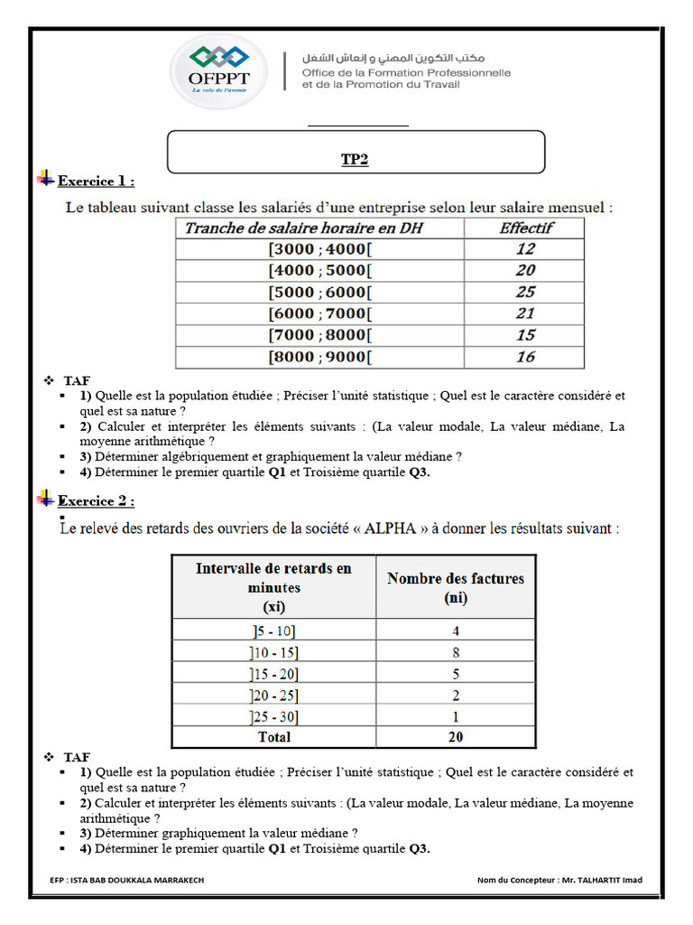 TP 2 Statistiques | PDF