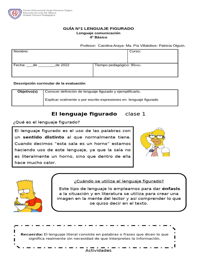 Guia de Lenguaje Figurado | PDF