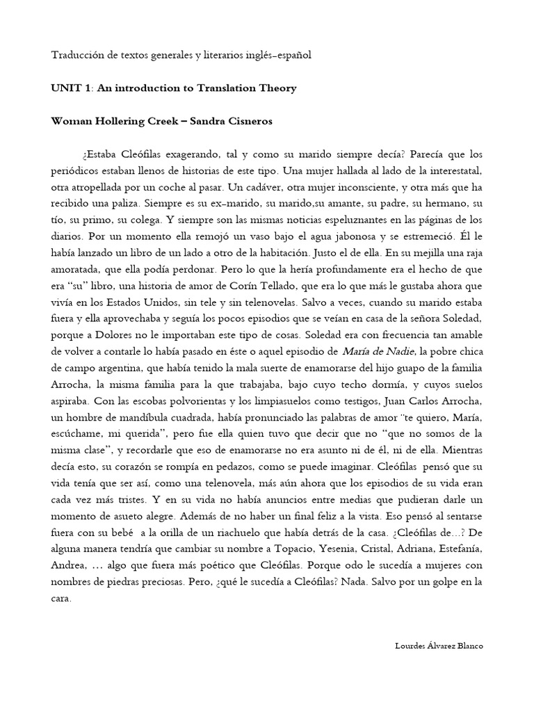 Woman Hollering Creek | PDF
