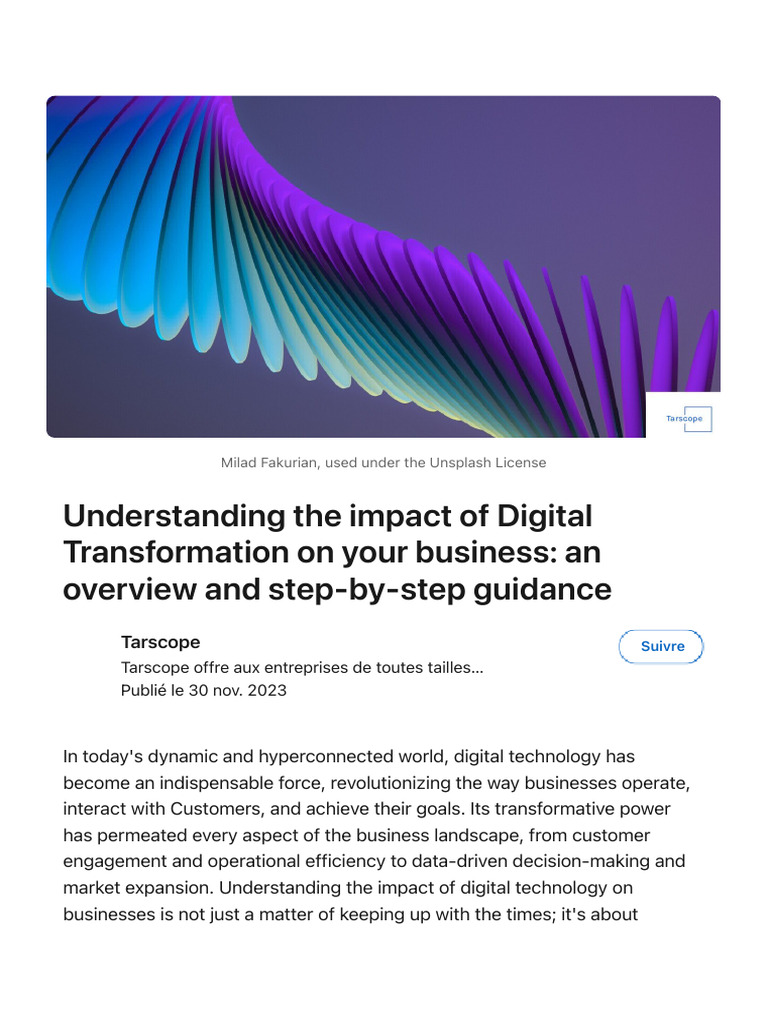 Understanding the impact of Digital Transformation on your business- an ...