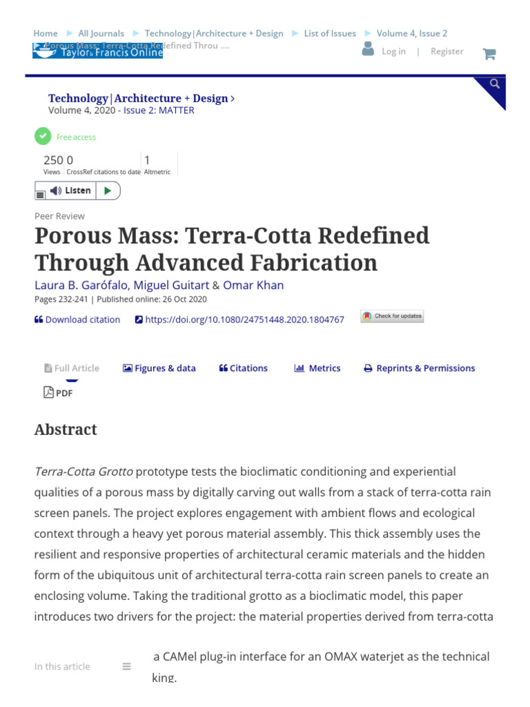 Porous Mass - Terra-Cotta Redefined Through Advanced Fabrication | PDF ...