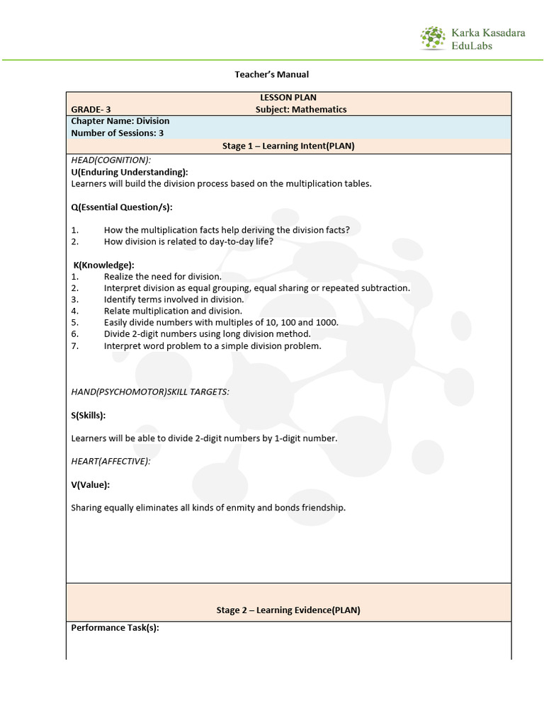 Division TeachersManual | PDF