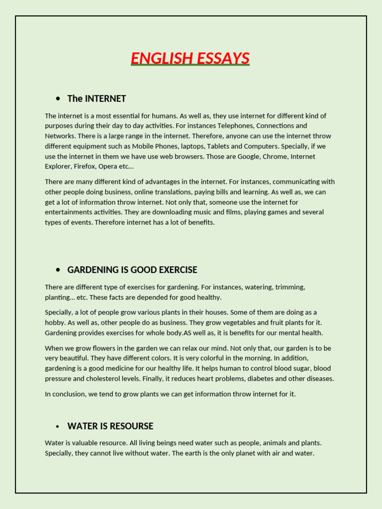 English Essays | PDF